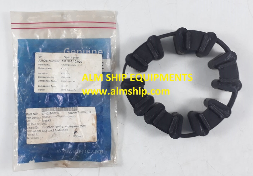 COUPLING LAMELLA FOR SPERRE HL2/105 | ALM SHIP EQUIPMENTS